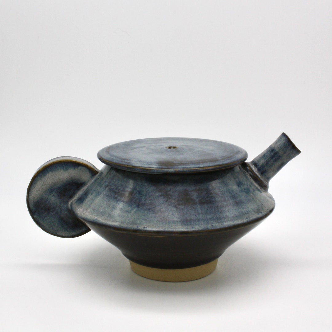 Handmade Modern Blue Teapot, Contemporary Style, 12 Fluid Ounces, Mesh ...