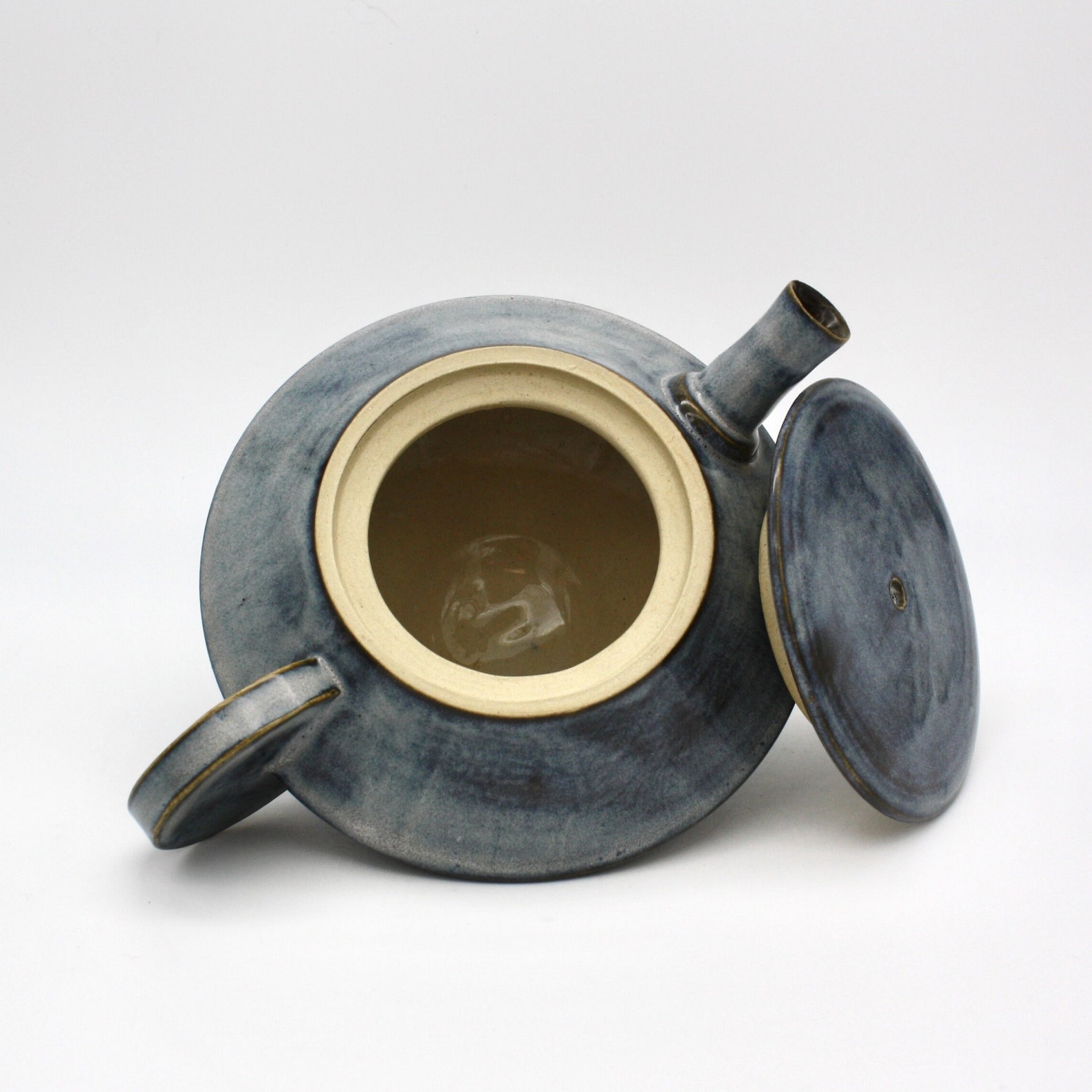 Handmade Modern Blue Teapot, Contemporary Style, 12 Fluid Ounces, Mesh ...
