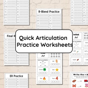 No-prep Speech Therapy Articulation Worksheets - Etsy