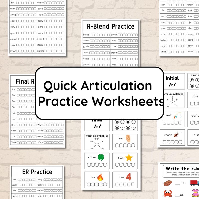 No-prep Speech Therapy Articulation Worksheets - Etsy