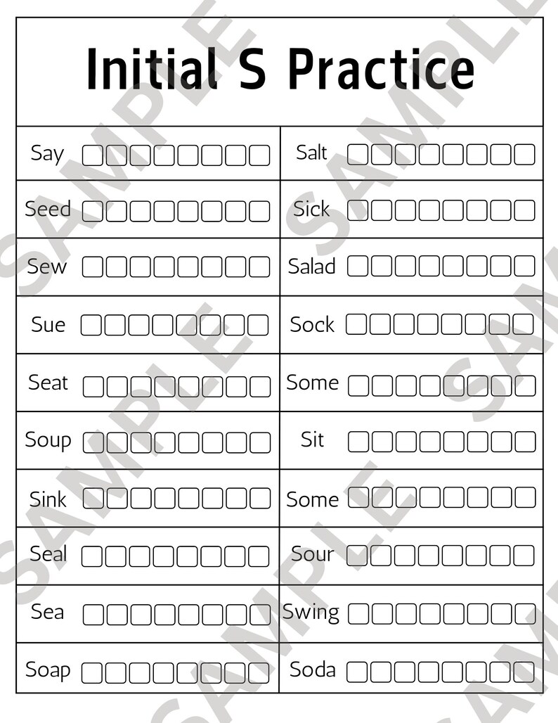 No-prep Speech Therapy Articulation Workbook for /S/ - Etsy
