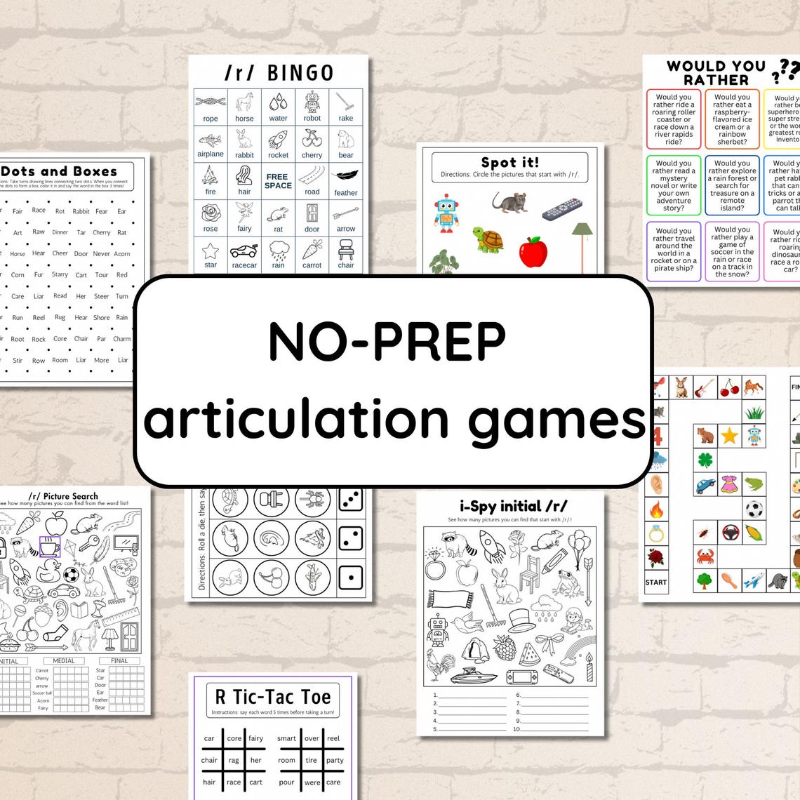No-prep Speech Therapy Articulation Worksheets - Etsy