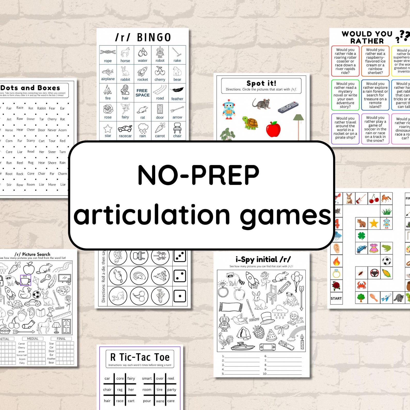 No-prep Speech Therapy Articulation Worksheets - Etsy