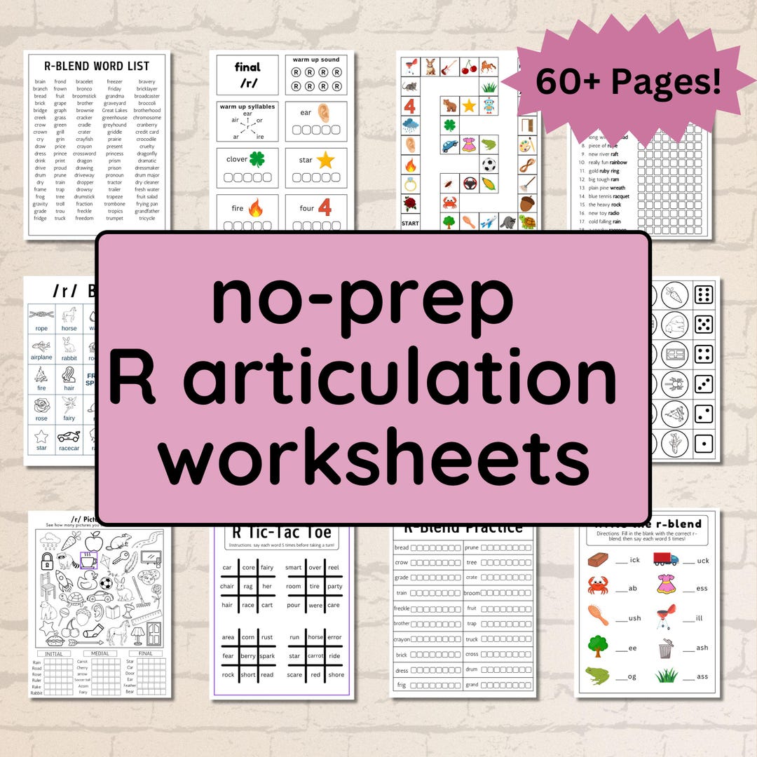No-prep Speech Therapy Articulation Worksheets - Etsy