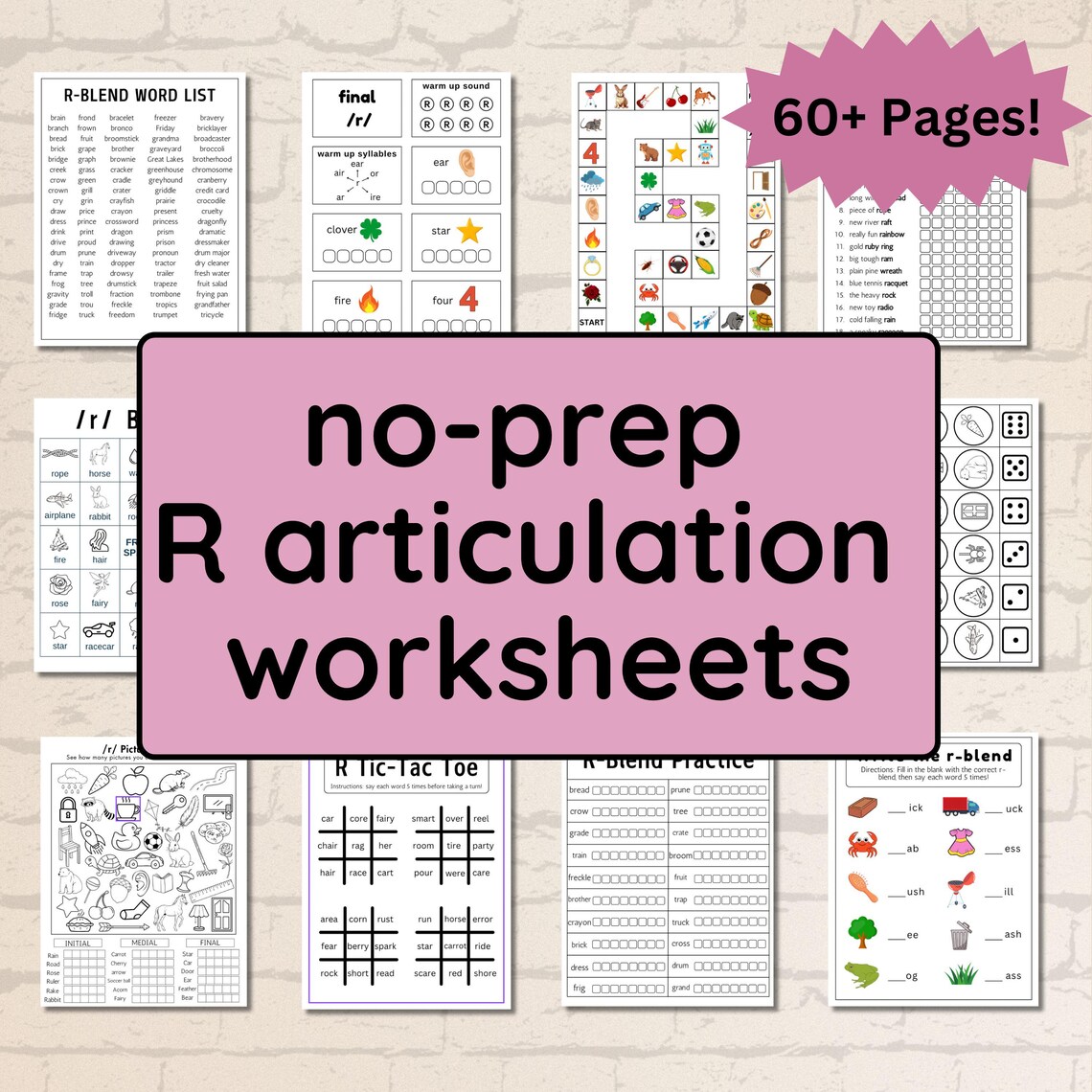 No-prep Speech Therapy Articulation Worksheets - Etsy