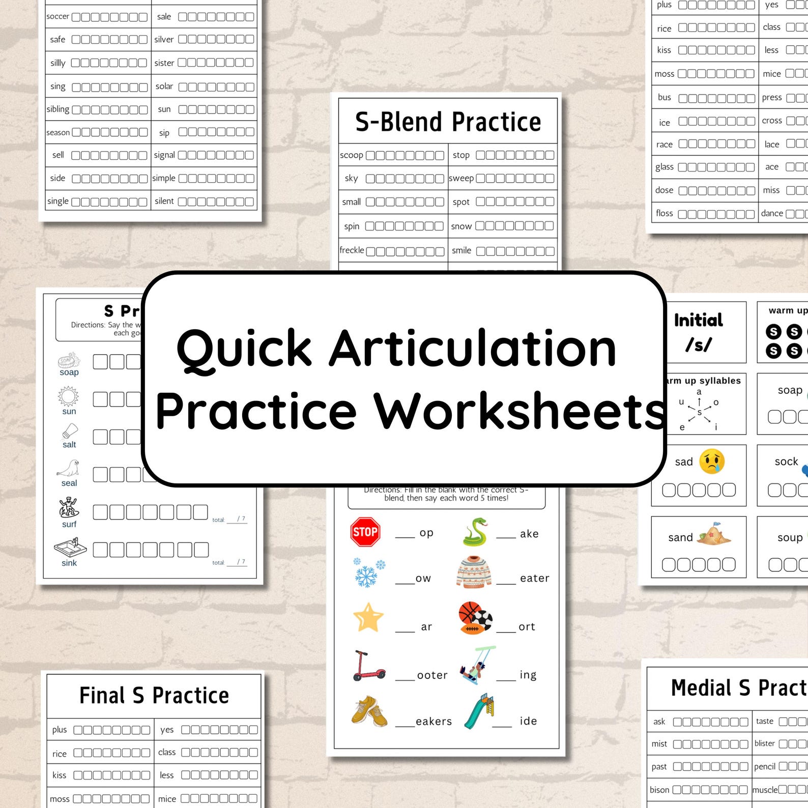 No-prep Speech Therapy Articulation Workbook for /S/ - Etsy