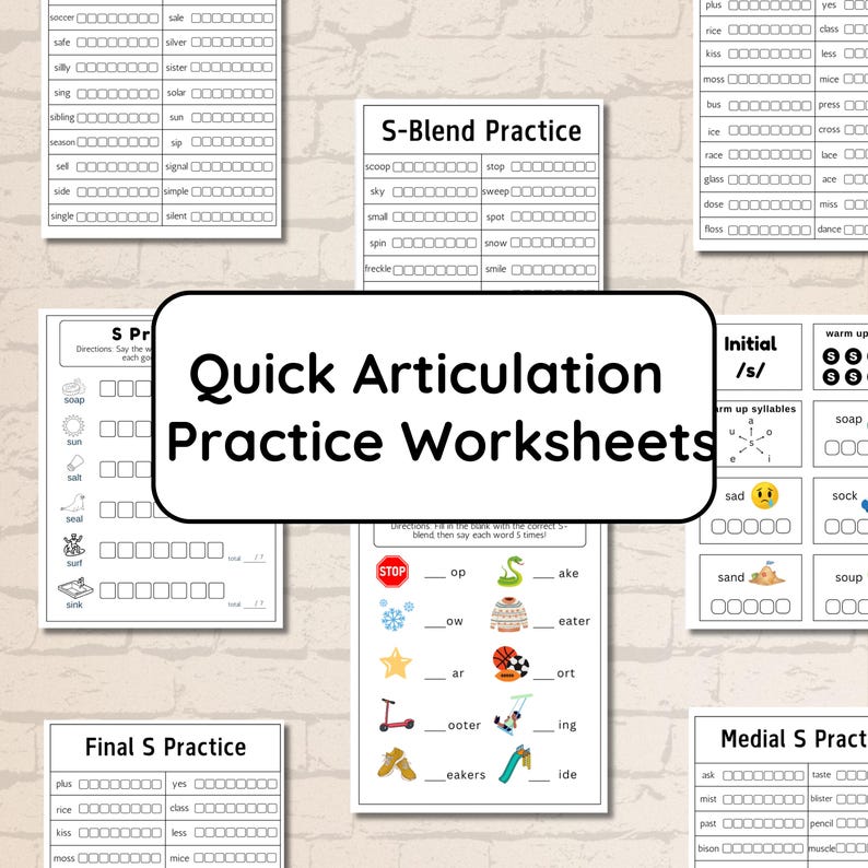 No-prep Speech Therapy Articulation Workbook for /S/ - Etsy
