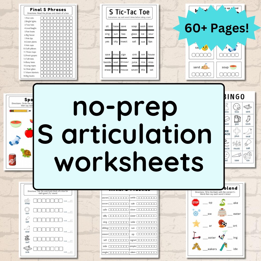 No-prep Speech Therapy Articulation Workbook for /S/ - Etsy