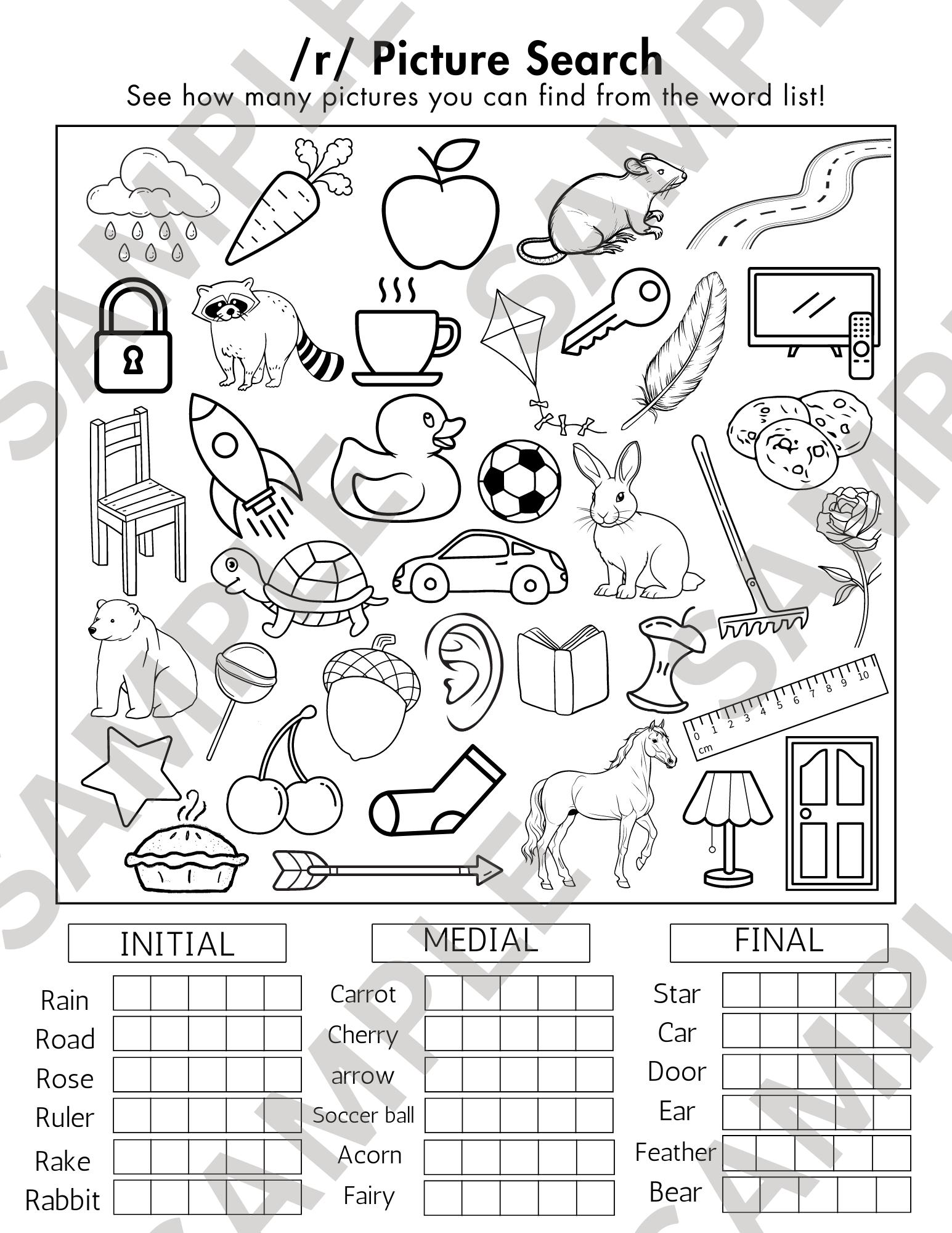 No-prep Speech Therapy Articulation Worksheets - Etsy