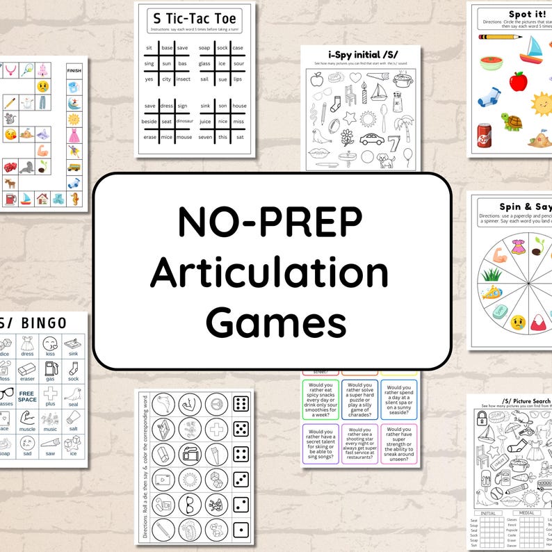 No-prep Speech Therapy Articulation Workbook for /S/ - Etsy