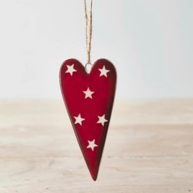 Hanging Hearts in Red - Etsy UK
