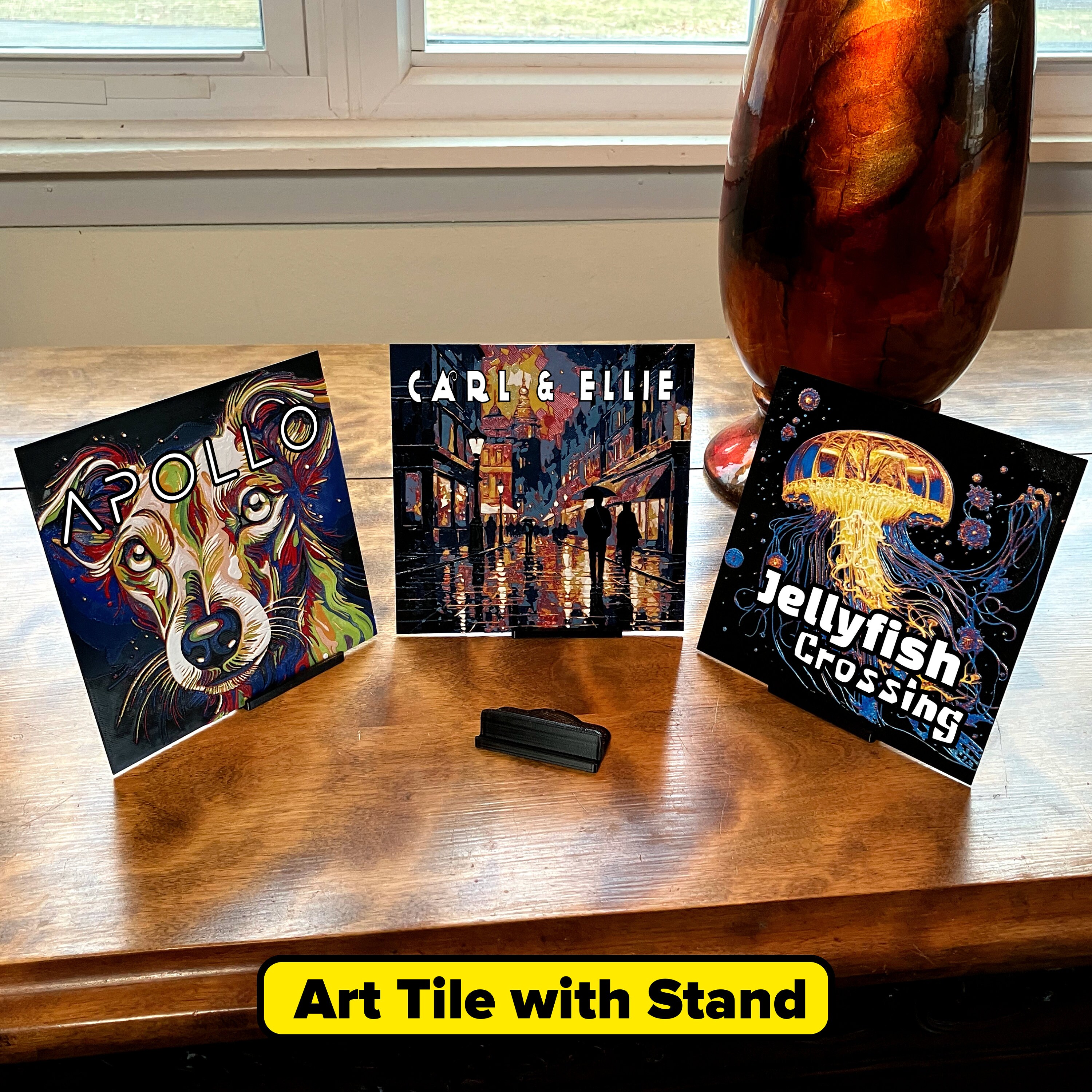 Psychedelic Sight Hound 3D Printed Textured Art Tile - Greyhound Art ...