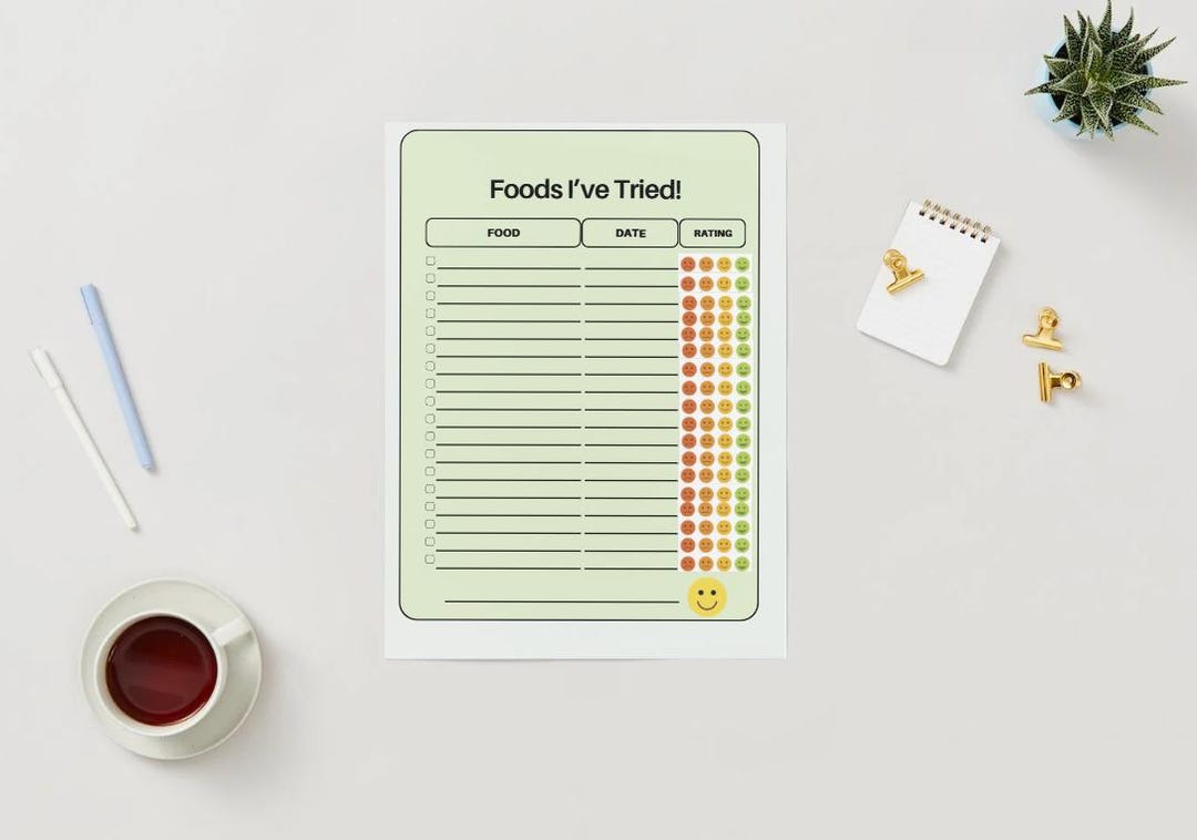 Foods I've Tried - Picky Eater Diary - Etsy