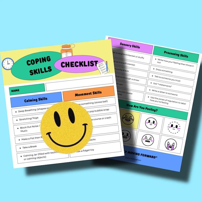 Coping Skills Checklist - Etsy
