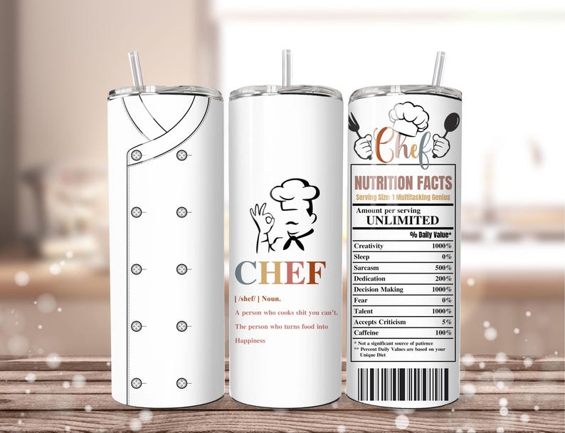 Chef's Life Tumbler Wrap PNG 20oz Chef Cooking Sublimation Design Chef ...