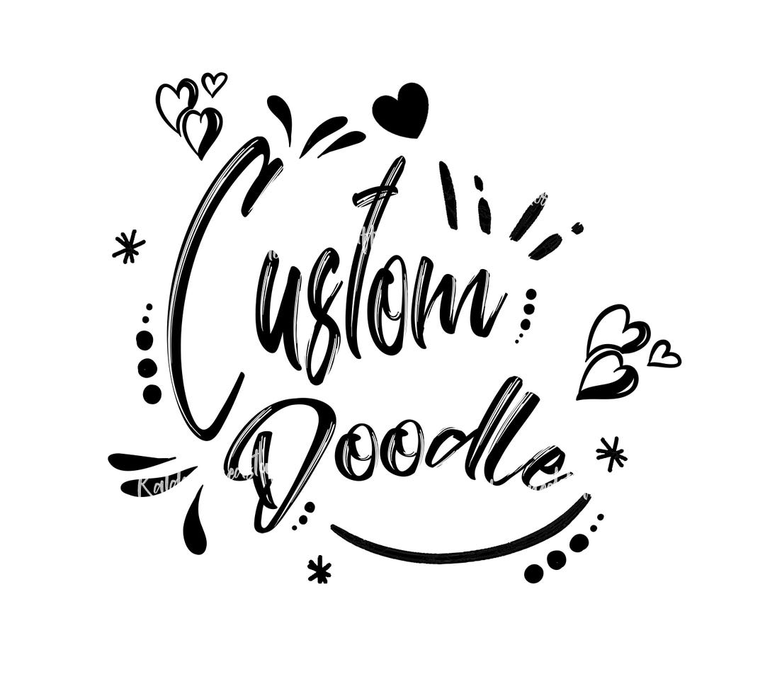 Custom Doodle Word Sublimation PNG SVG Doodle Letters Clipart Custom ...