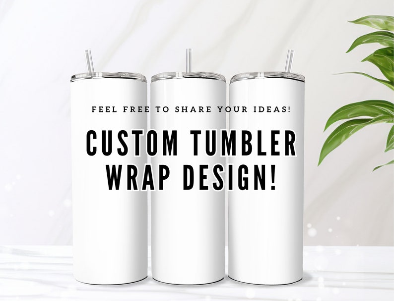 20oz Skinny Tumbler Custom Tumbler Wrap Design Personalized Add Your ...