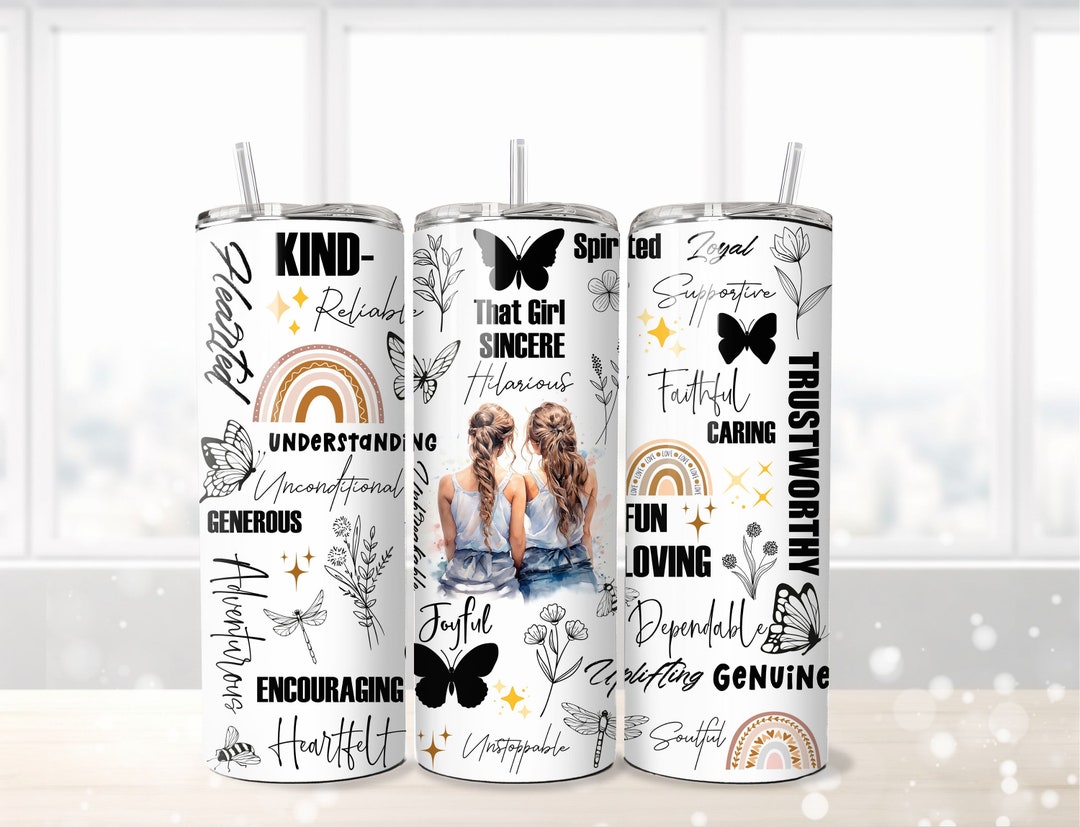 Best Friend 20oz Skinny Tumbler Sublimation Design Bestie Gifts for ...