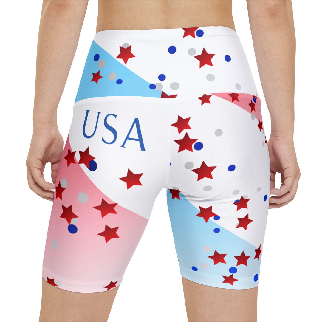 Patriotic Workout Shorts - Red, White, and Blue Apparel, USA Fitness ...