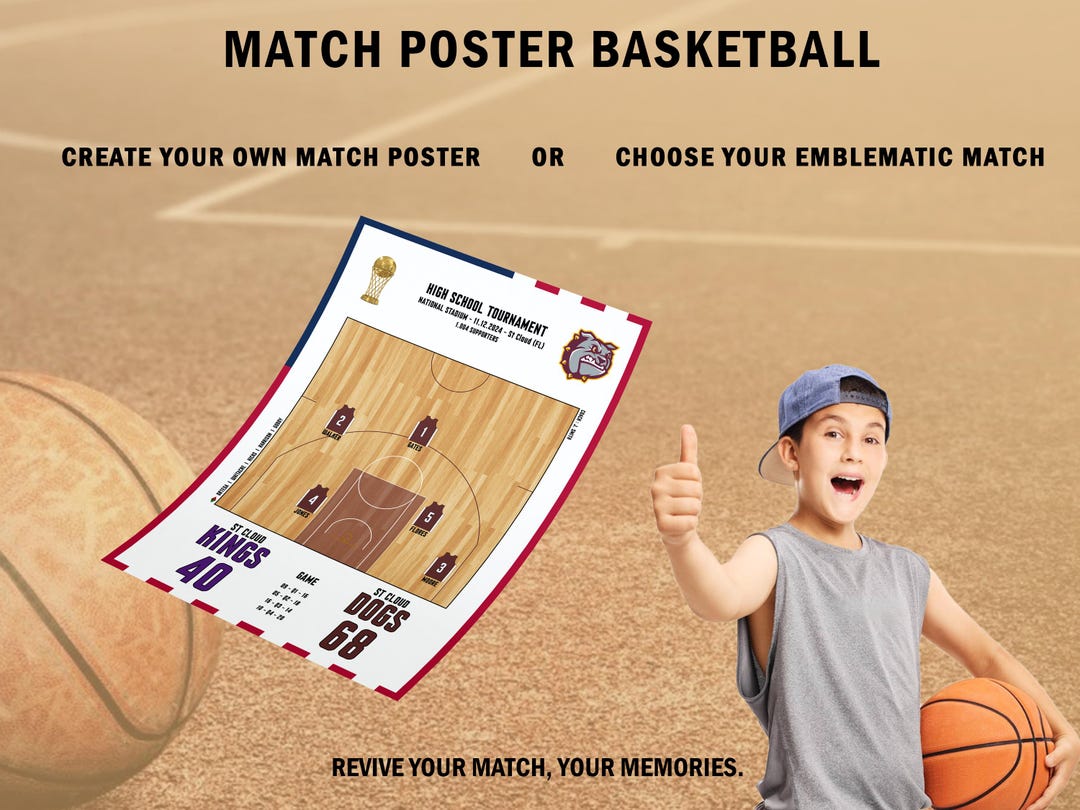 MATCH POSTER BASKETBALL - Create Your Own 100% Personalized Match ...