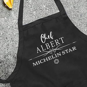 Personalised Michelin Star Apron, Printed Kitchen Apron for Women & Men ...