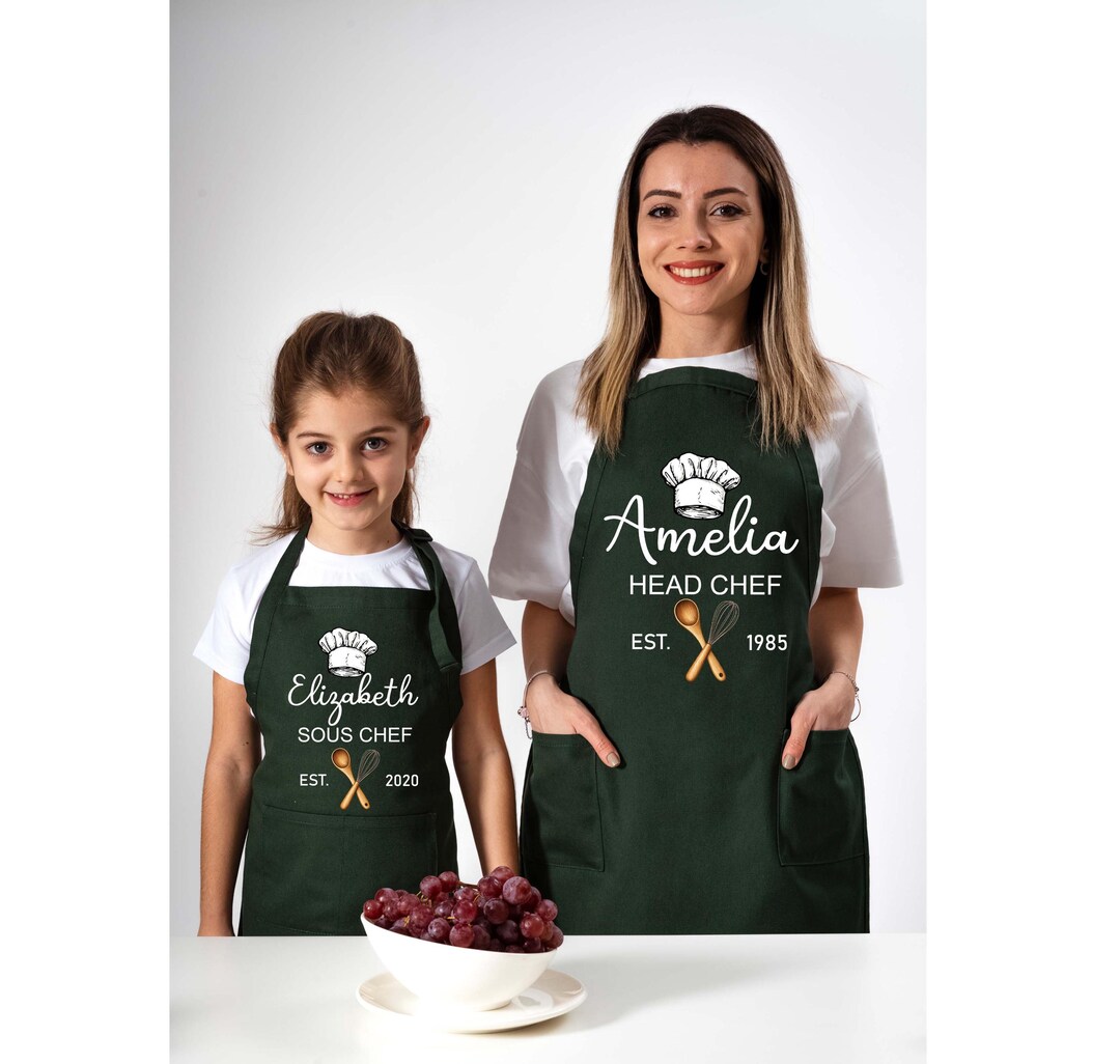 Custom Head & Sous Chef Apron,kitchen Apron,personalized Apron,matching ...