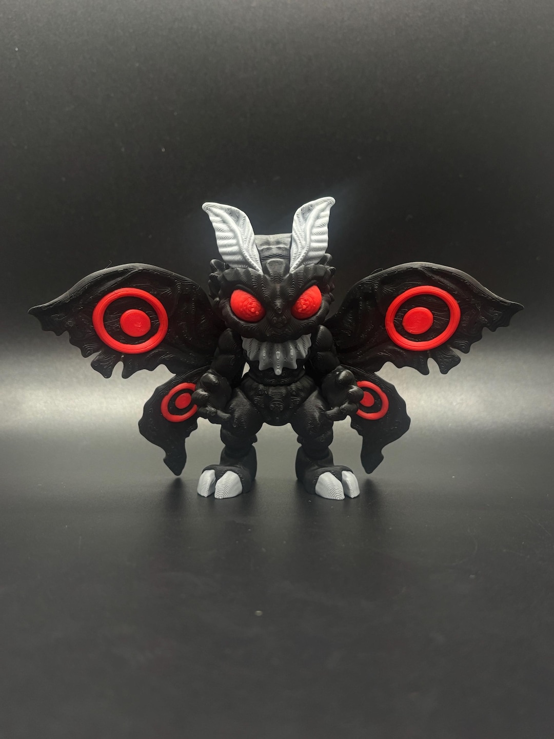 Flexi Mothman – 3D Printed Cryptid Figure | Movable Wings | Red Eyes ...