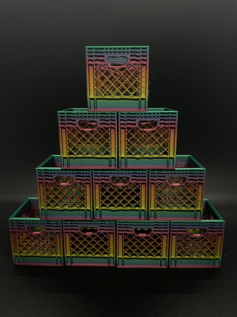 3D Printed Mini Crate: Colorful Desk Organizer - Etsy