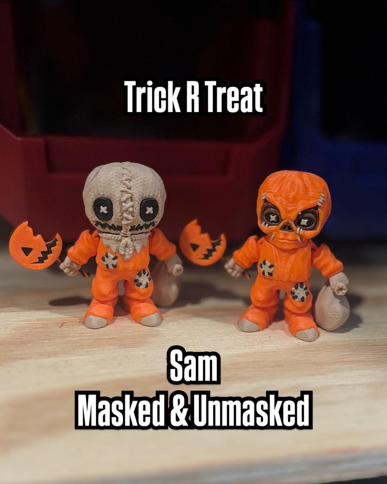 3D Printed Sam Figurine: Trick 'r Treat Collectible With Lollipop - Etsy