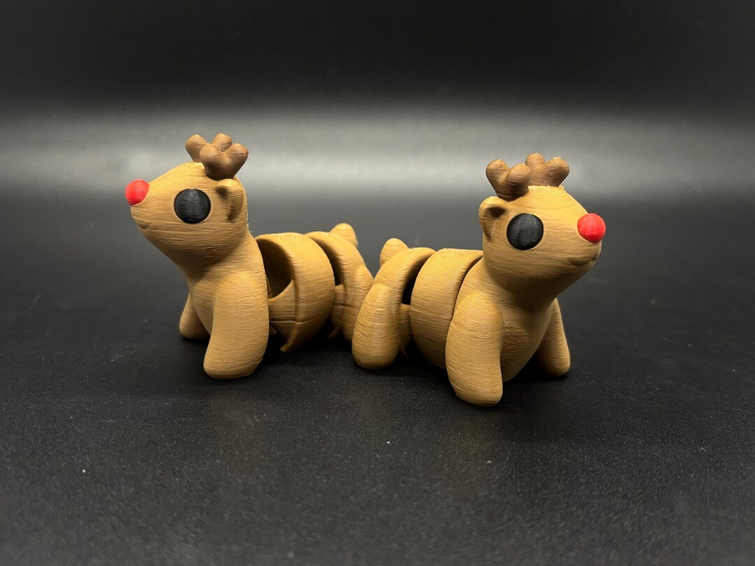 Mini Flexi Reindeer With Red Nose – Cute 3D Printed Christmas Figure ...
