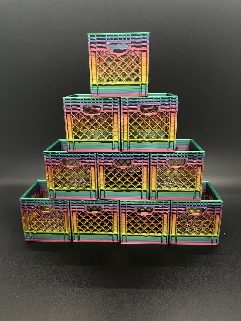 3D Printed Mini Crate: Colorful Desk Organizer - Etsy