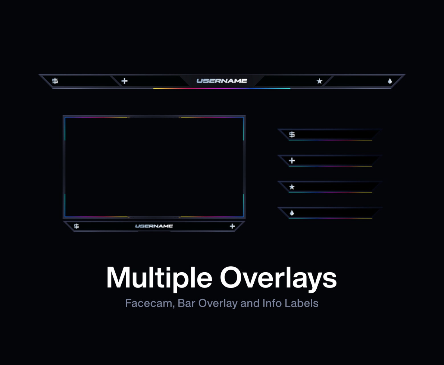 RGB Pro Animated Stream Package Overlays Alerts Screens - Etsy