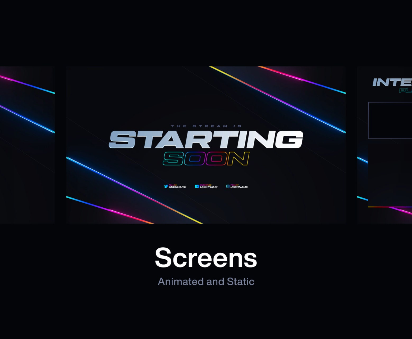 RGB Pro Animated Stream Package Overlays Alerts Screens - Etsy