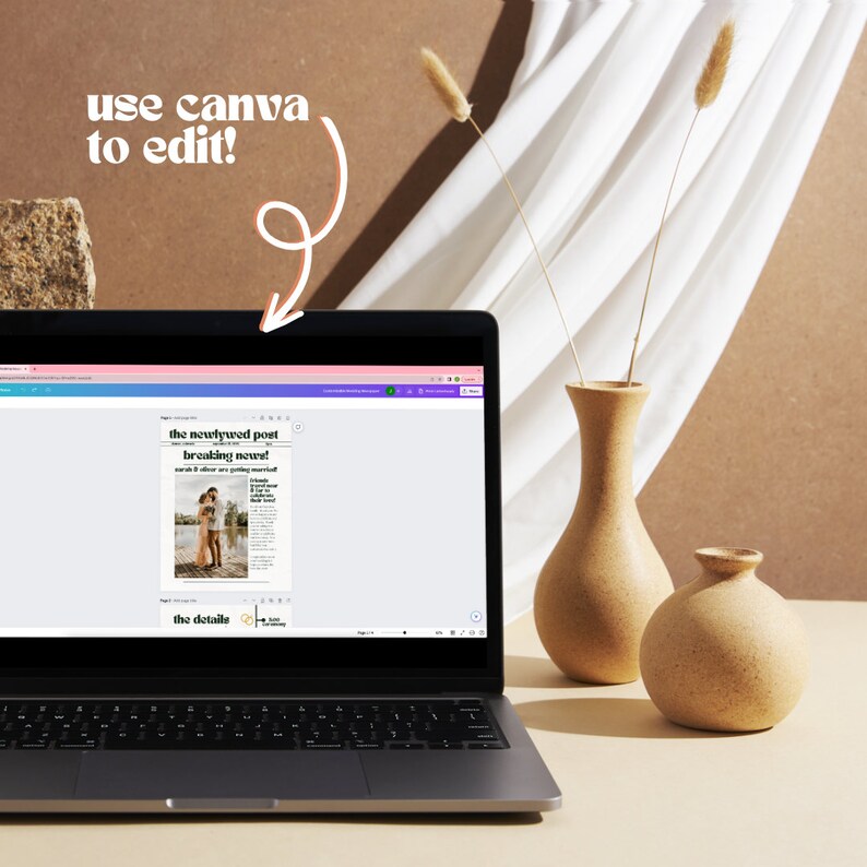 Newspaper Wedding Program Template, Printable Wedding Programs With Timeline, Infographic ...