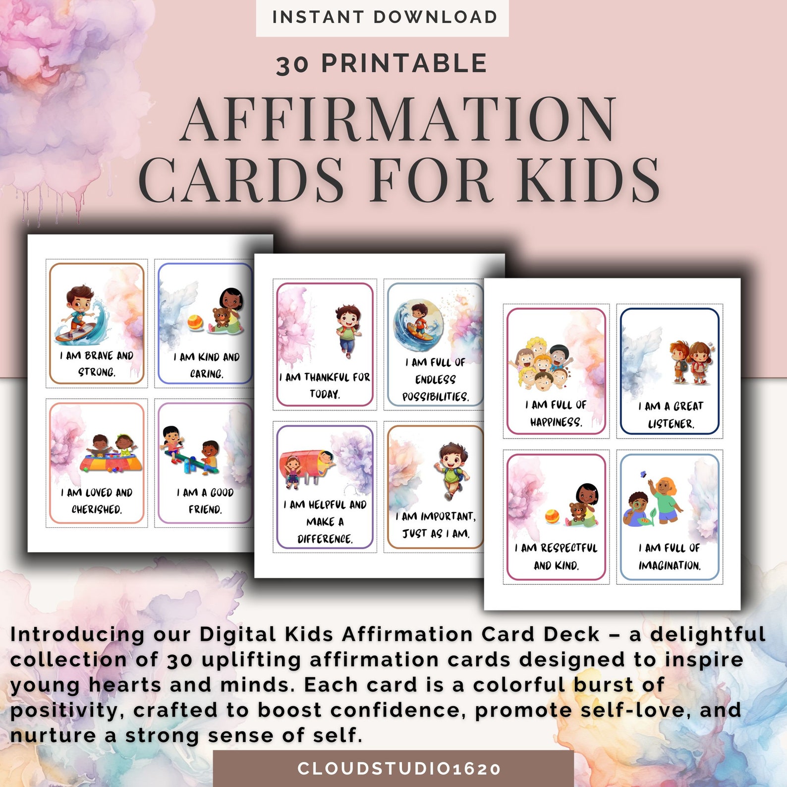 Kids Affirmation Cards - Printable Positive Messages for Children ...