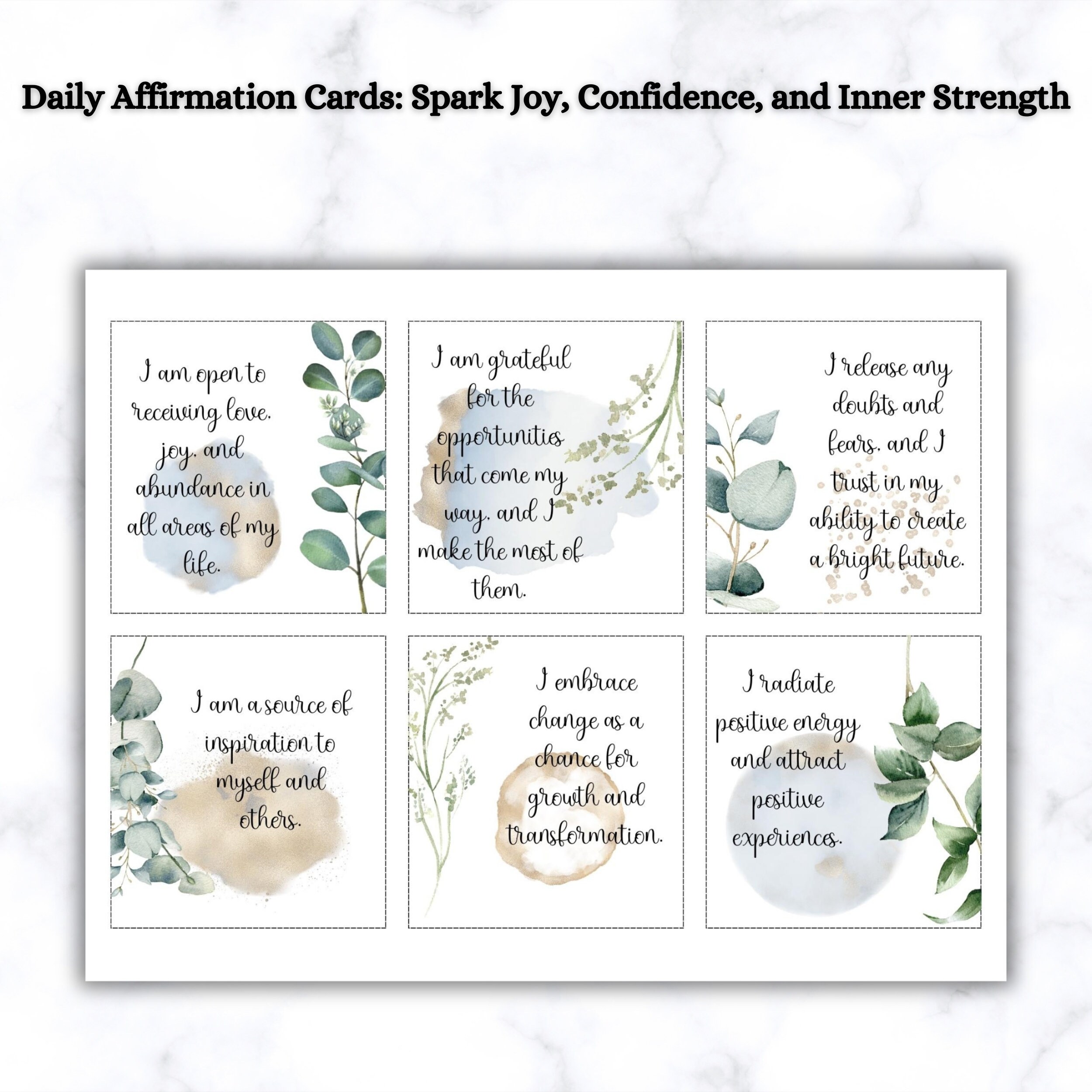 Printable Affirmation Cards Bundle Positivity, and Motivation Digital ...
