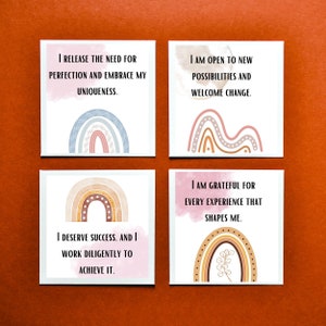Printable Boho-style Affirmation Cards Bundle Positivity Motivation ...
