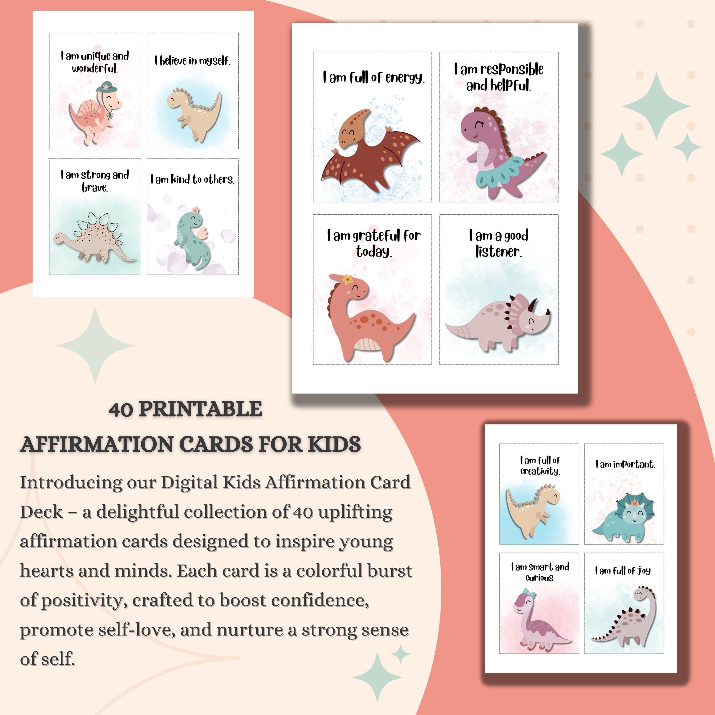 Positive Self Affirmation Cards for Kids- Confidence Boosting Deck ...