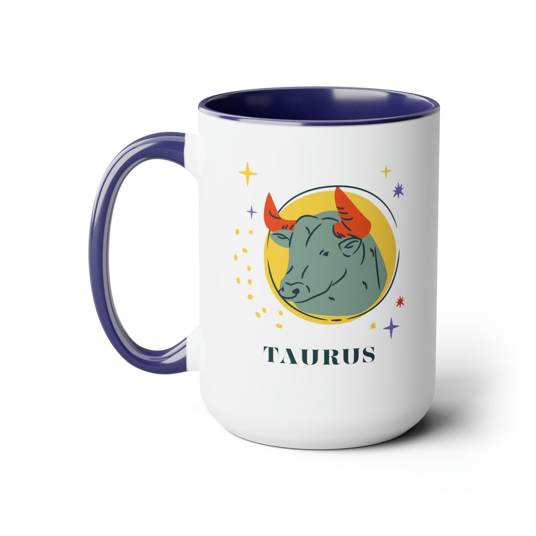 Taurus Zodiac Coffee Mug Two-tone Coffee Mugs 15oz - Etsy