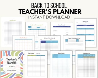 140 Page Digital or Printable Teacher Planner 2024-2025 School Year - Etsy