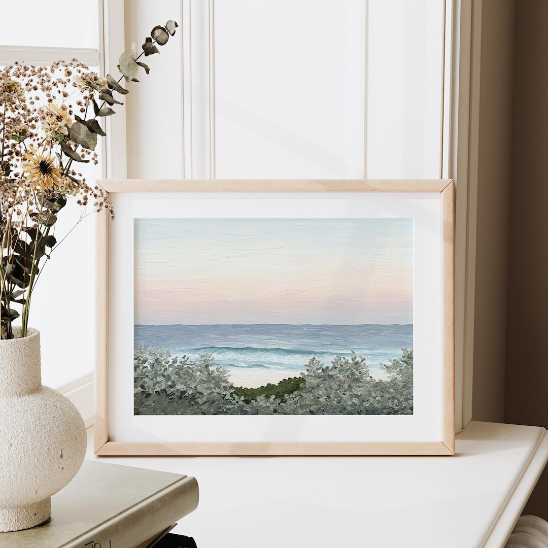 Sunset at Bluey’s Art Print: Textured Landscape Painting, Coastal Wall ...
