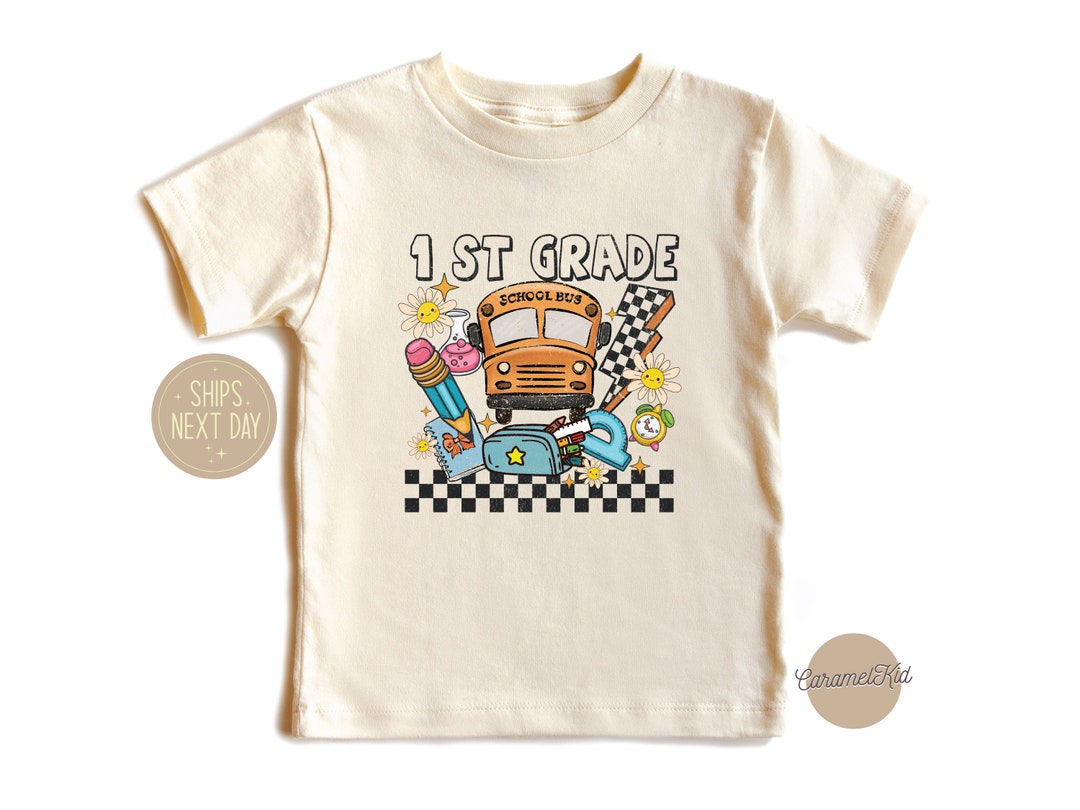 First Grade Back to School Kids Shirt, School Bus T-shirt, School Lover ...