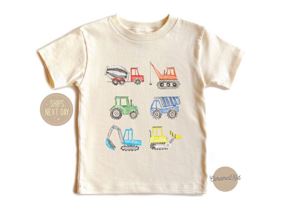Truck Construction Kids Shirt, Equipment Boy Shirt, Gift for Kid ...