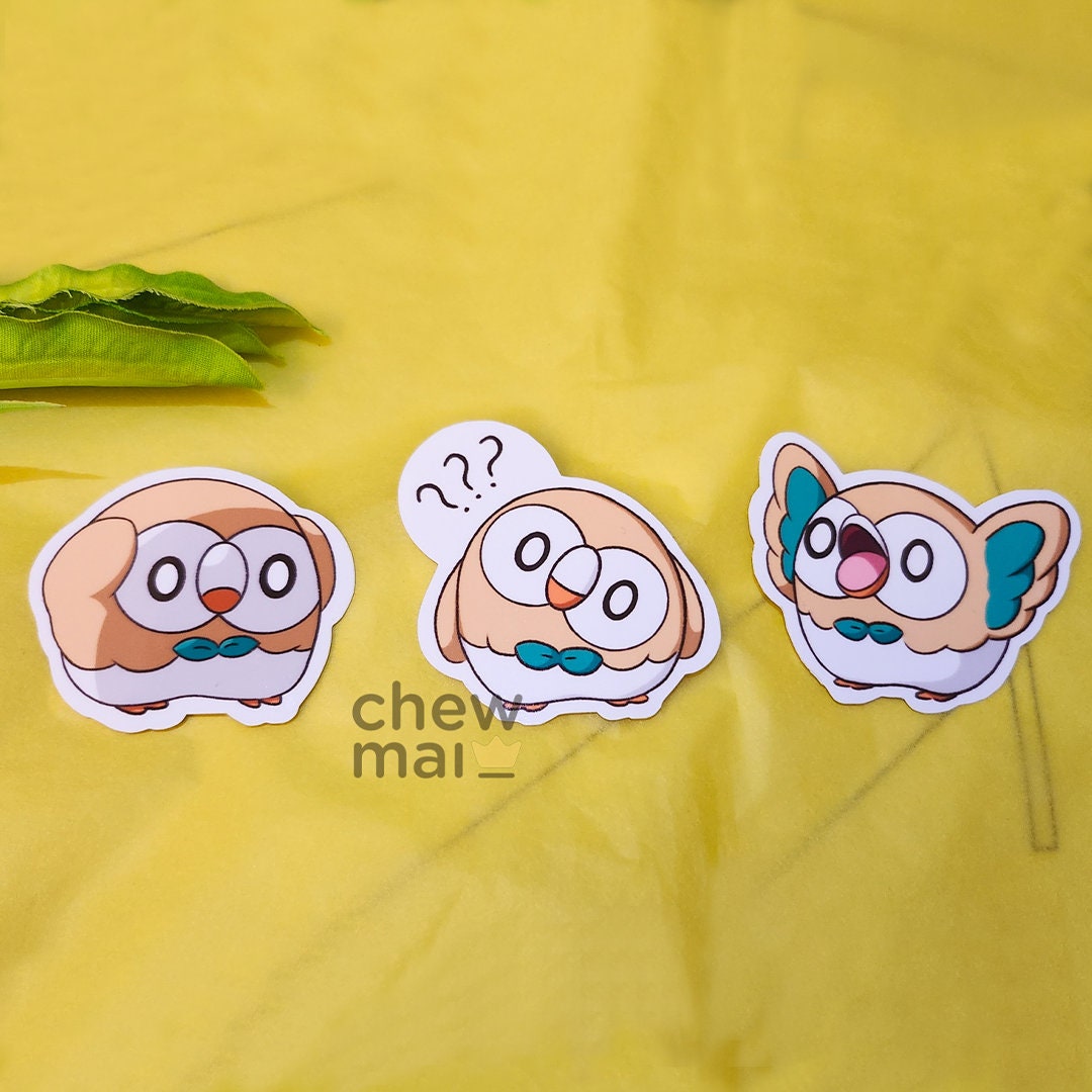 Super Cute Rowlet Moods Confused Stressed Screaming - Etsy