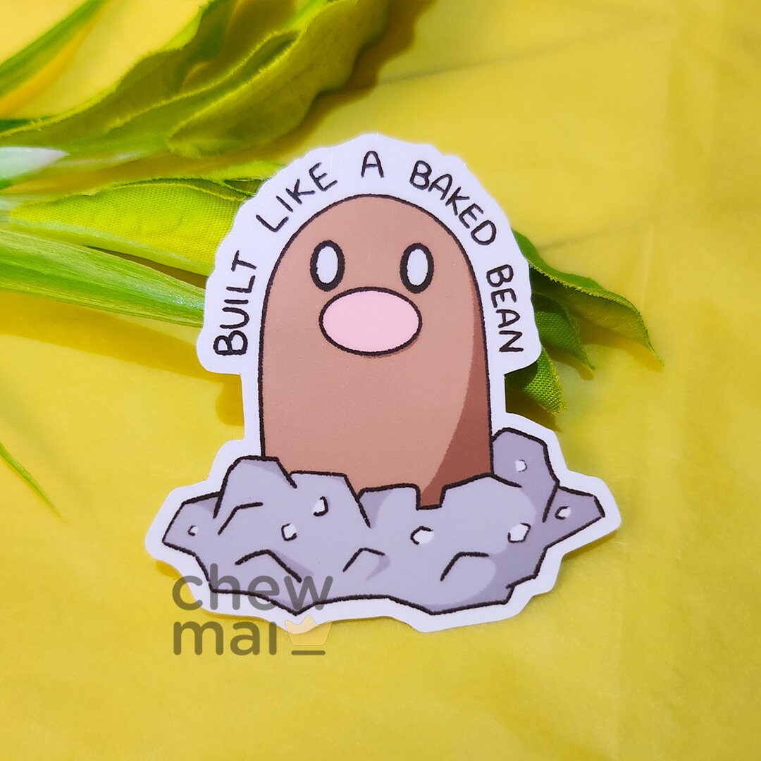 Diglett Pokemon Vinyl Sticker Funny Built Like A Baked - Etsy