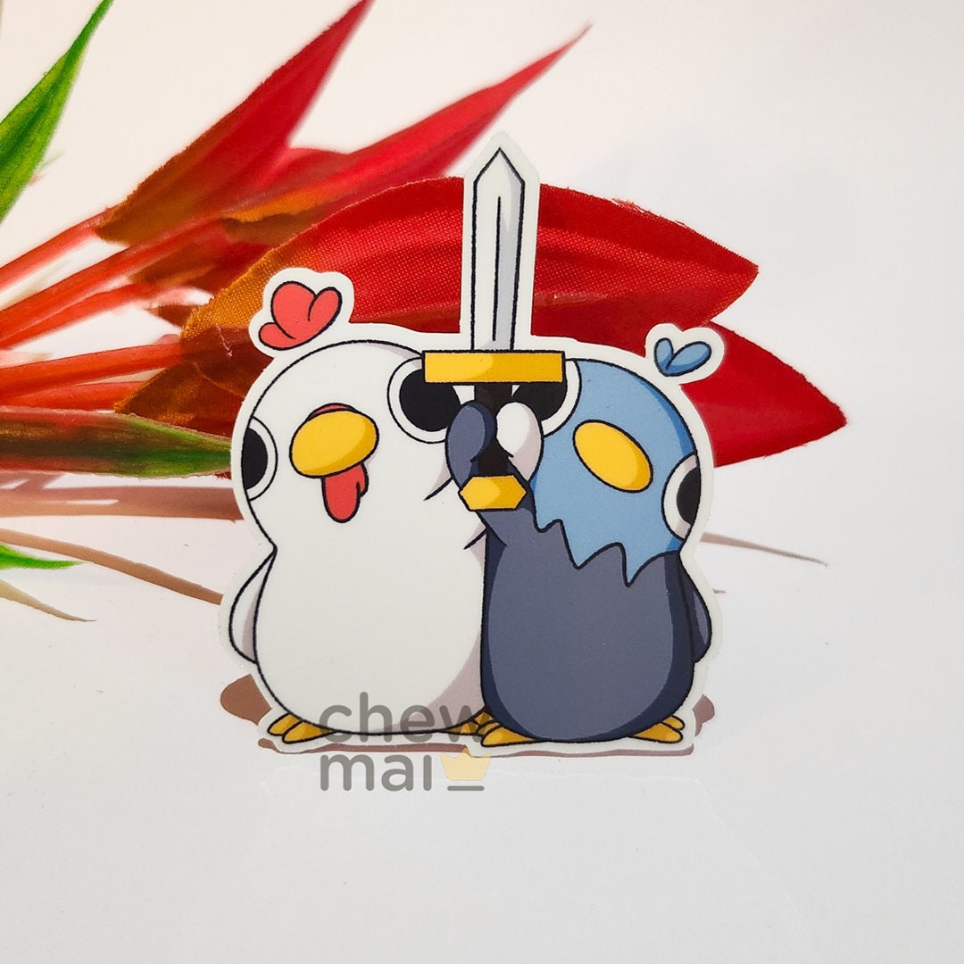 Chicken & Pigeon Sword Duo Vinyl Sticker - Etsy