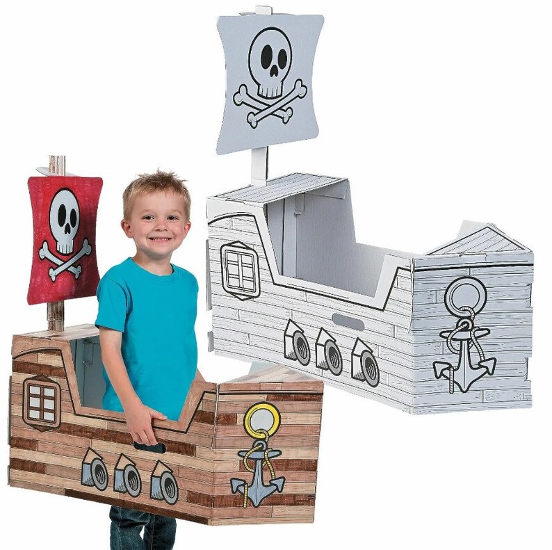 Color Your Own Pirate Ship Large Pirate Ship Cut Out DIY - Etsy