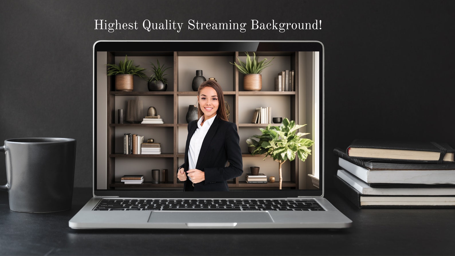 Modern Shelving Office Zoom Background | Virtual Background for Zoom ...