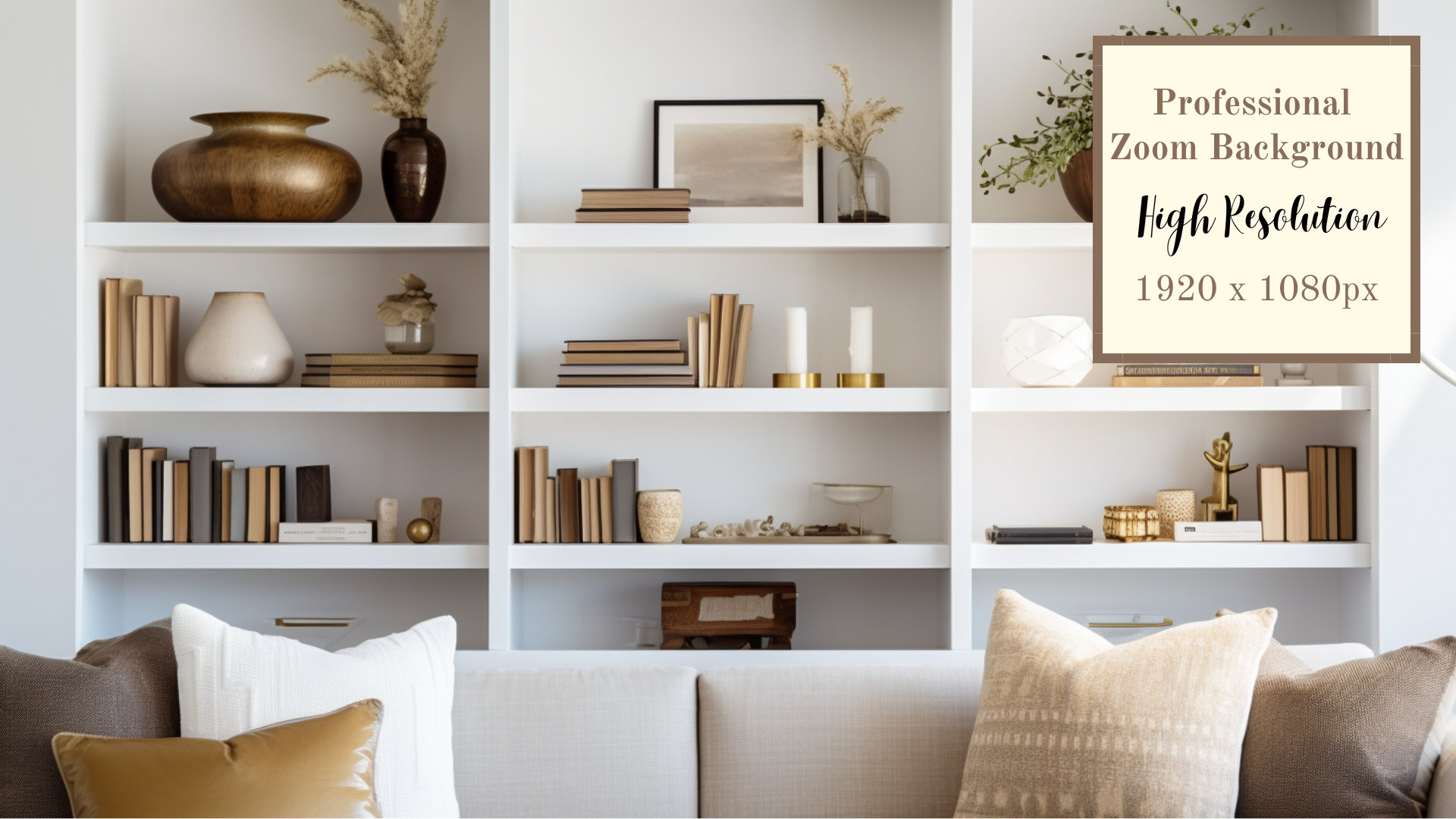 Modern Golden Home Office Zoom Background | Virtual Background for Zoom ...