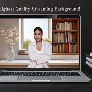 Clean White-window Bookshelf Zoom Background | Professional Virtual ...